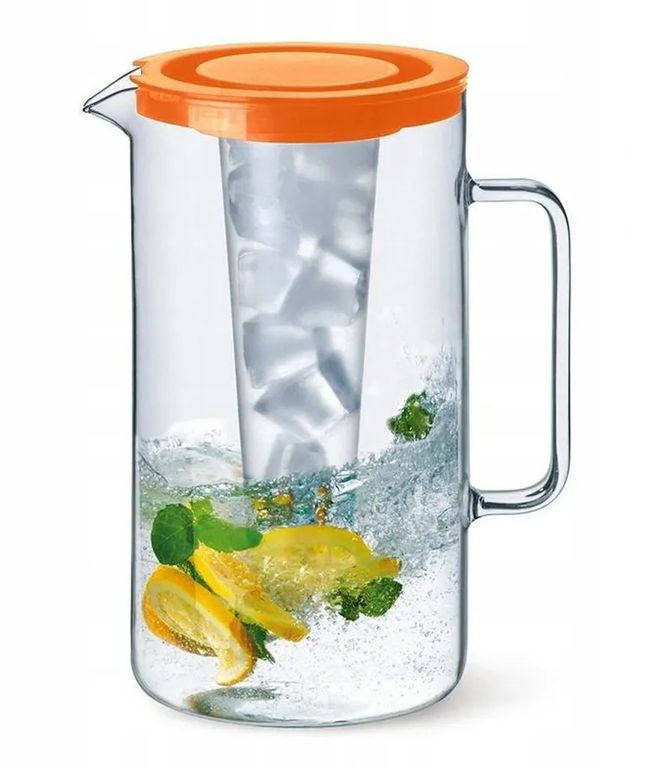 Krug CYLINDER 2.5l mit Eiseinsatz - orange | OnlineMarket -GLAS in JENA-